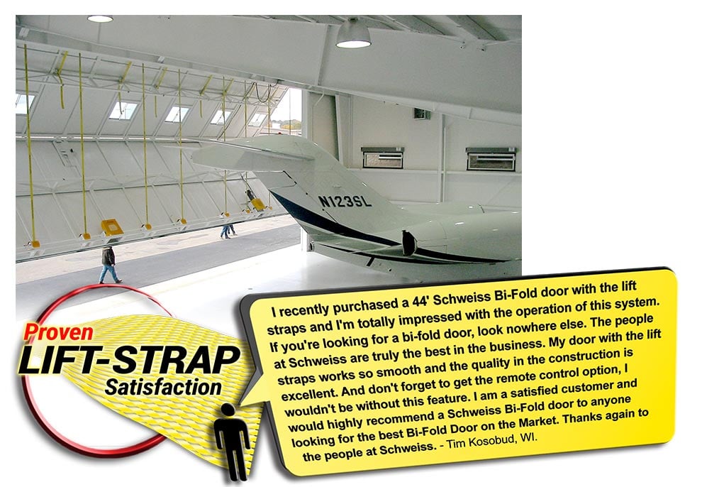 Lift Straps vs Cables - Heavy Duty Lift Straps | Schweiss Bifold Doors